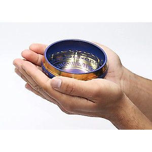 Tibetan Colored Singing Bowl Set-For Meditation, Yoga, Sound Therapy, Spiritual Healing, Prayer, Mind and Body Relaxation (3")