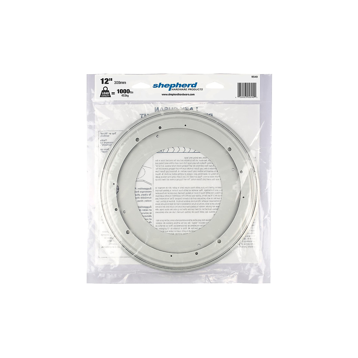 Shepherd Hardware 9549 12-Inch Lazy Susan, 1000-Lb Load Capacity
