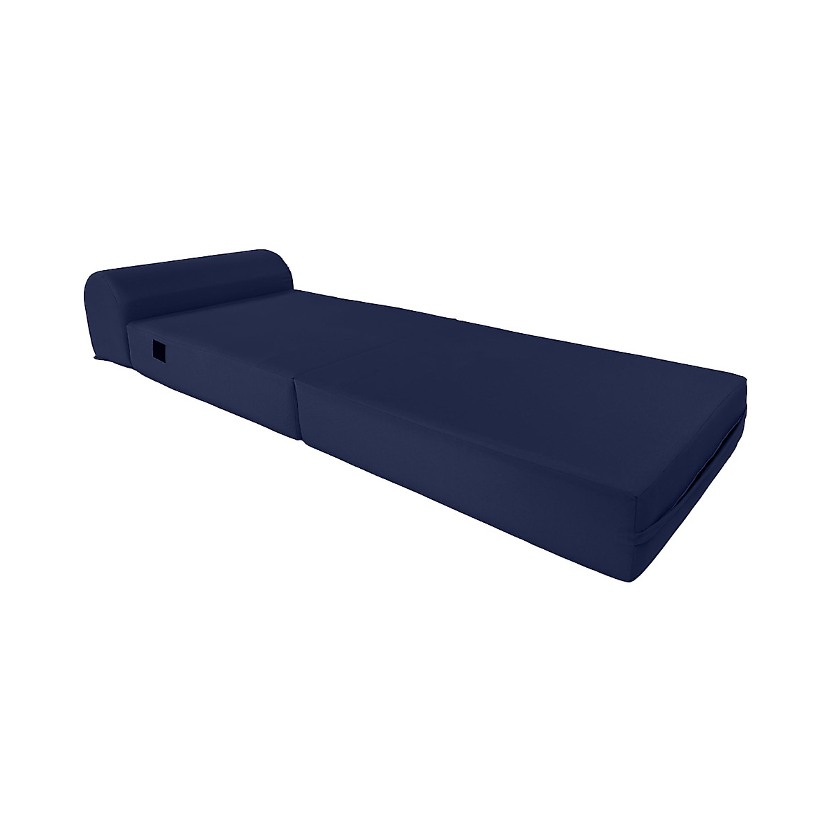 D&D Futon Furniture Sleeper Chair Folding Bed, Studio Sofa Guest Folded Mattress, High Density Foam (70 x 24 x 6, Navy Blue)