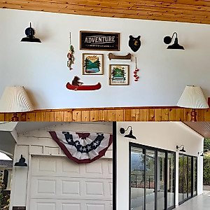 BRIGHTESS Bathroom Light Fixtures,Black Vanity Light, Decor Gooseneck Barn Light,E26 Farmhouse Wall Lamps Sconces Kitchen Bedroom Hardwired (2 Packs)