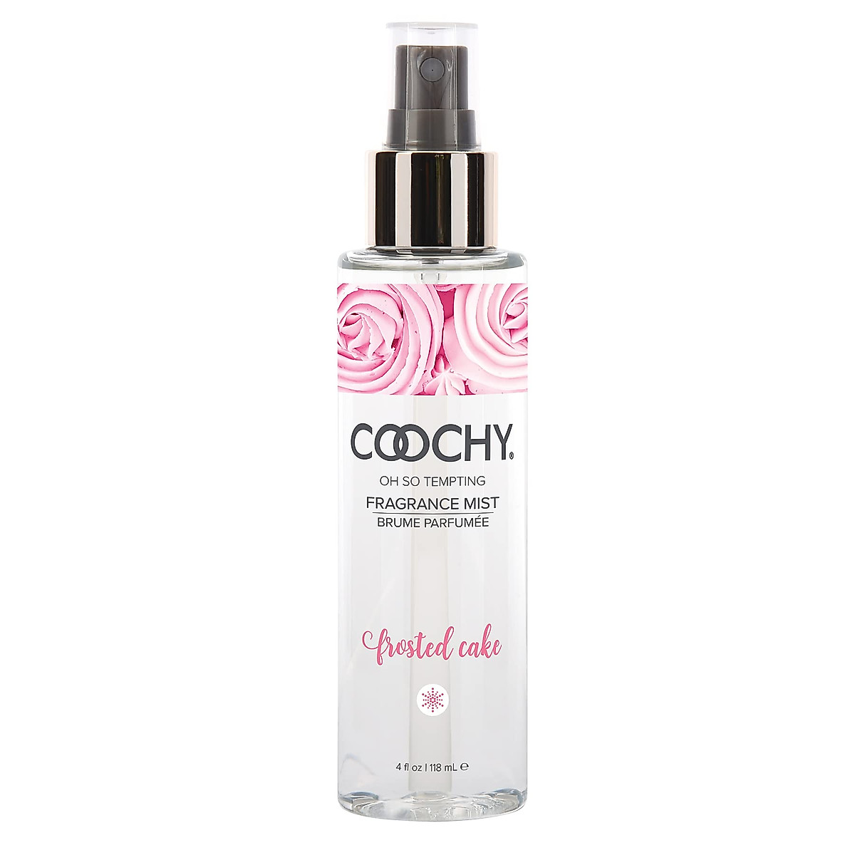 Coochy Fragrance Mist Body Spray - Organic, Boost of Scent for Skin & Hair - Infused w/Vanilla, Butter Cream & Lilac - Frosted Cake, 4floz/118ml