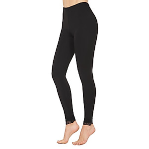 MANCYFIT Womens Thermal Underwear Pants Fleece Lined Leggings Black X-Small