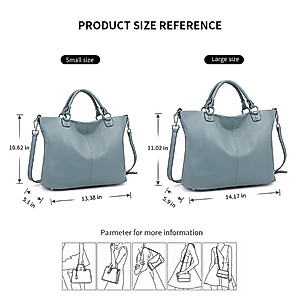 Kattee Women's Soft Leather Tote Bag, Top Satchel Purses and Handbags (Blue)