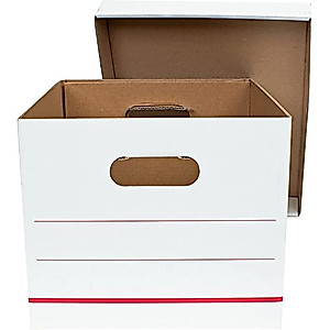 Office Depot® Brand Standard-Duty Corrugated Storage Boxes, Letter/Legal Size, 15" x 12" x 10", 60% Recycled, White/Red, Pack of 15