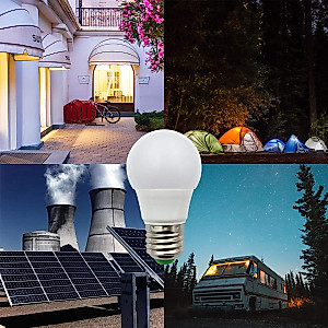 E26 12V Low Voltage LED Light Bulbs Warm White 3000K, E27 Edison Standard Screw Base lamp 3W 12-24V 35W Equivalent Halogen for Off-Grid Solar System Lighting, RV, Solar Panel Project, Pack of 3