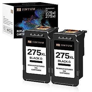 JINTUM Remanufactured PG-275XL Ink Cartridge Replacement for Canon 275 Ink Cartridges for Canon PIXMA TS3522 TR4720 TS3520 Printer (2 Black)