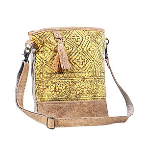 Myra Bags Rusty Canvas, leather & Rug Shoulder Bag S-1895
