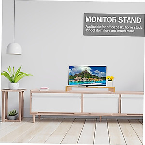 Gatuida Monitor Stand Monitor Height Raiser Bamboo Computer Monitor Riser Adjustable Computer Stand Desk Laptop Mount Desk Riser Shelf Computer Riser Stand Monitor Shelf Wooden Desktop