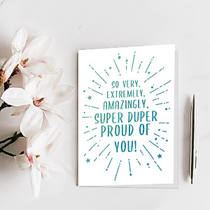 Qiliji Cute Proud of You Card, Congratulations Card for New Job, Promotion, Graduation, Exam Pass, Proud Encouragement Card