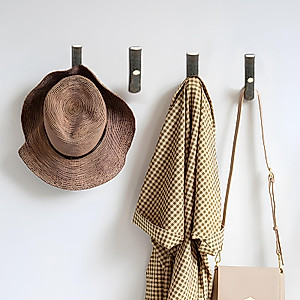 suiwotin 4pcs Real Tree Branch Wall Hook, Natural Wood Hooks Wooden Coat Hooks, Rustic Decorative Wall Mount Self Adhesive Hooks (Width 2-3 cm)