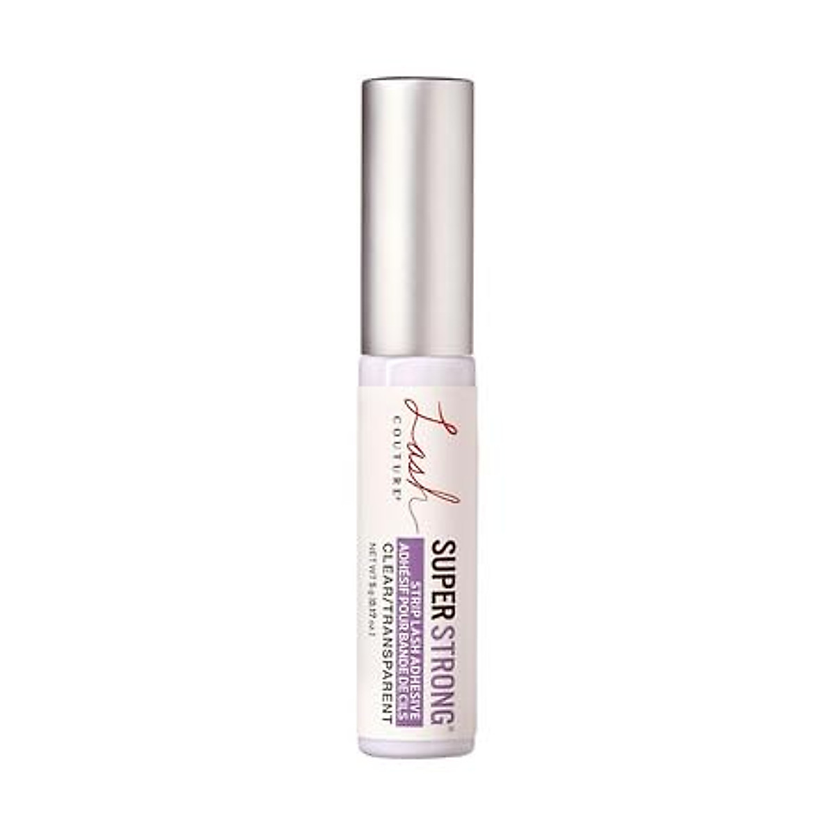 KISS Lash Couture Clear Strip Lash Adhesive with Biotin & Blueberry Extract, Latex-Free, Dermatologist Tested, Contact Lens Friendly, Strong Hold, Gentle Formula, with Brush Tip Applicator, 0.17 Oz.