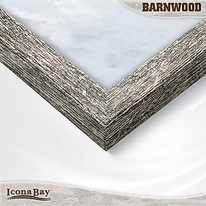 Icona Bay 16x20 Brown Oak Picture Frame, Country Rustic Style 16 x 20 Poster Frame, Wall Mount Only, Barnwood Collection