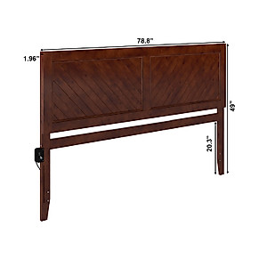 AFI, Canyon King Wood Headboard with Attachable Charger, Walnut