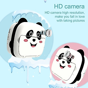 ADBEN Portable Children Instant Thermal Print Camera 2.4 Inch Screen 1080P Digital Camera Photo Selfie 1080P FHD Video Thermal Inkless Printing 3 Rolls White Print Paper Learning Toy Birthday Gift for