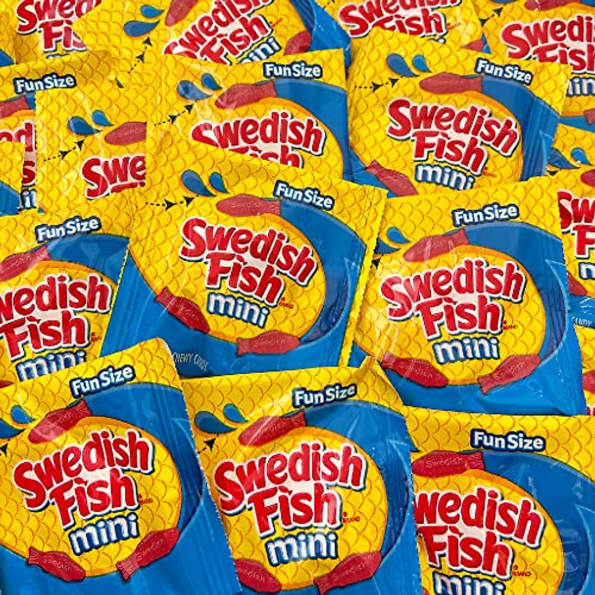 SWEDISH FISH Mini Gummy Candy, Individual Pouches Fun Size, 50 Count Pack