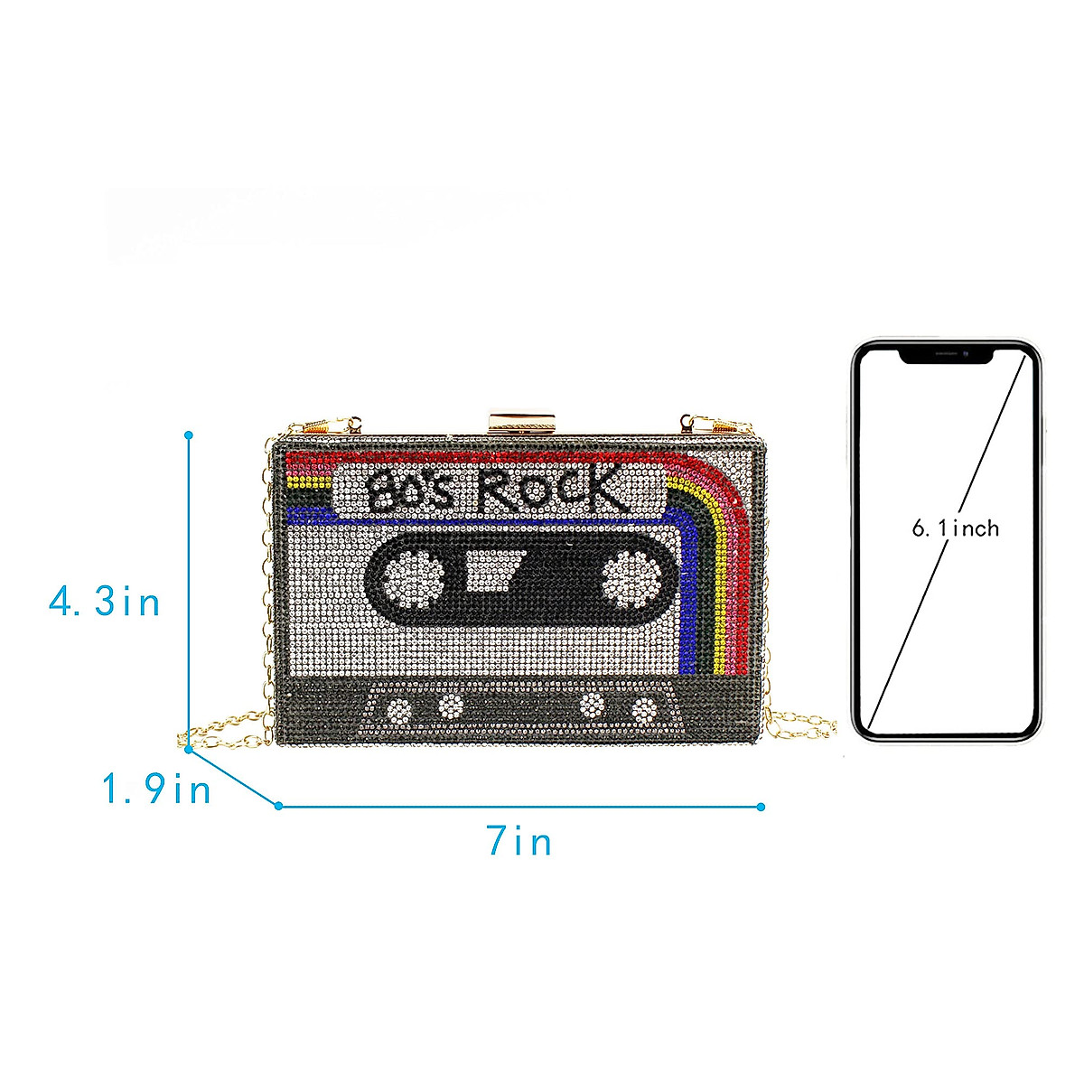 Women Retro Radio Shape Crossbody Bag PU Leather Vintage Evening Clutch Purses (A-Dark Grey)