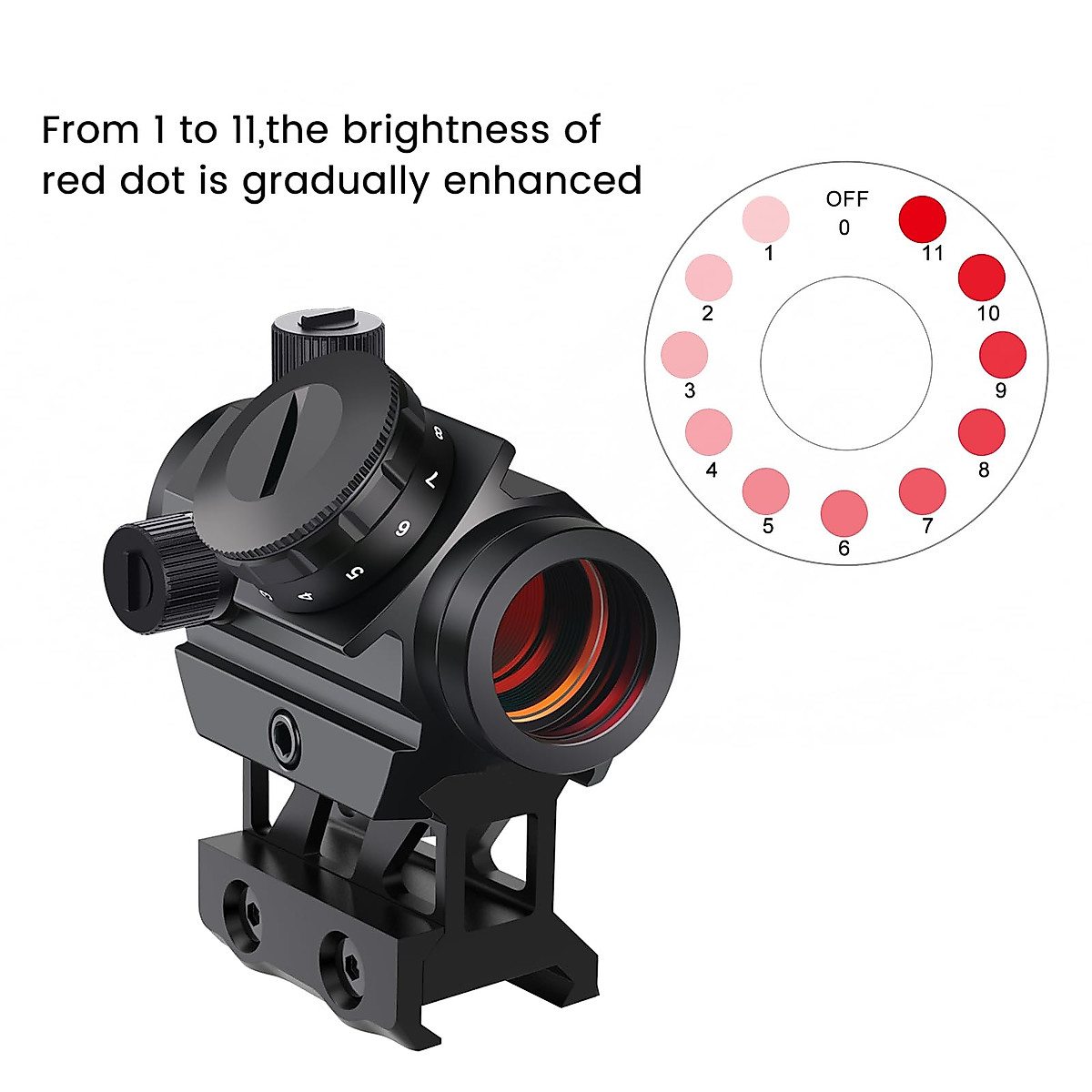 Feyachi Red Dot Sight 4 MOA Red Dot Gun Sight Rifle Scope with 1 inch Riser Mount
