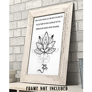 TJ Originals Like a Lotus Flower Quote - Spiritual and Boho Wall Decor - Namaste Zen and Meditation Aesthetic Room Decor - Unframed 11x14 Wall Art Print for Living Room or Yoga Studio