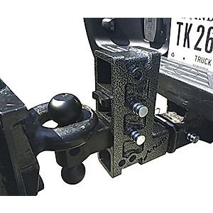Drop Hitch by Geny 525 16,000 Lb 10" Drop Raise Hitch 2" Receiver Hitch, Dual-ball Pintle Combo Hitch, Black, 16 x 12 x 4 inches
