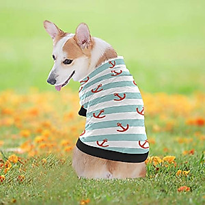 Kigai Red Anchor Dog Coat Fleece Warm Windproof Pet Clothes for Snow Cold Weather, Soft Cozy Breathable Dog Winter Jacket for Small Medium Large Dogs with Leash Hole Pet Coat(XXS - XL)