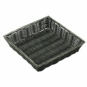 Wicker Basket, Black 12" x 12" x 2 1/2"
