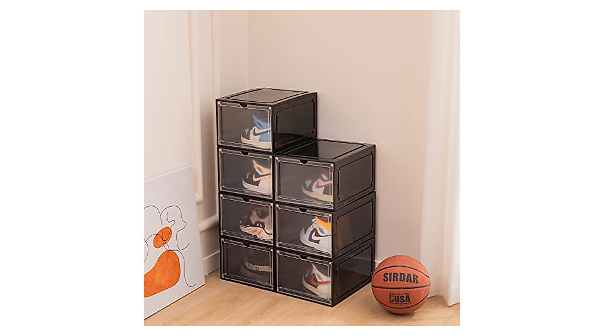 HIYOHIYO Clear Stackable Shoe Boxes - Organize Your Collection