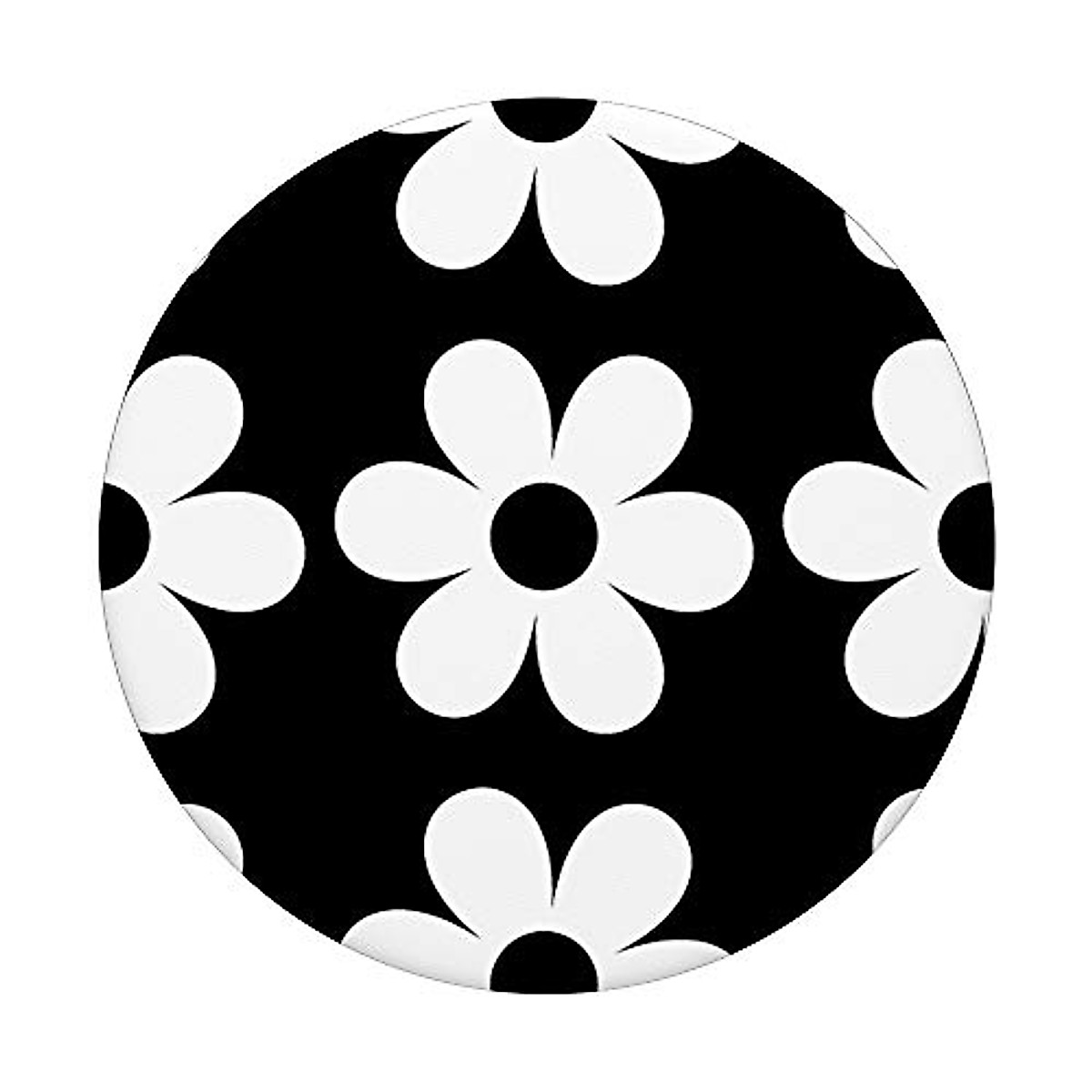 Trendy Flower Pattern Floral Black And White Gift PopSockets PopGrip: Swappable Grip for Phones & Tablets