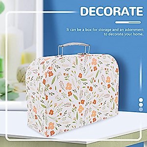 Zerodeko Paperboard Suitcases Storage Boxes Handle: Boxes with Lids Containers for Storage Organization Toy Sundry Box