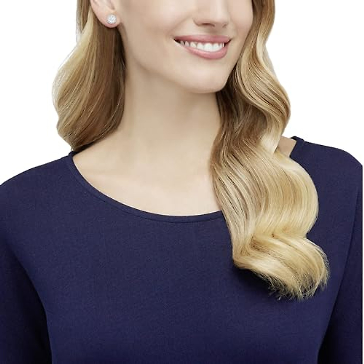 SWAROVSKI Una Angelic Stud Pierced Earrings, Rhodium Finish, Clear Crystal