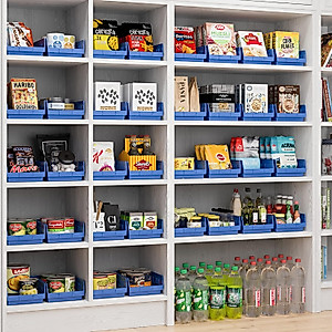 Akro-Mils 30150 Plastic Shelf Bins, Heavy Duty Storage Bins for Garage, Closet, and Drawer Organization, 12-Inch x 6-1/2-Inch x 4-Inch, Blue, 12-Pack