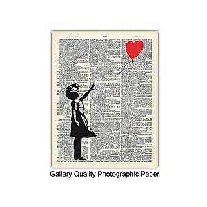 Banksy Wall Art Set - Inspirational Quotes Room Decor - Motivational Graffiti Street Art for Teens Bedroom, Living Room, Dorm - Set of 6-8x10 each Poster Picture Prints Home Decoration