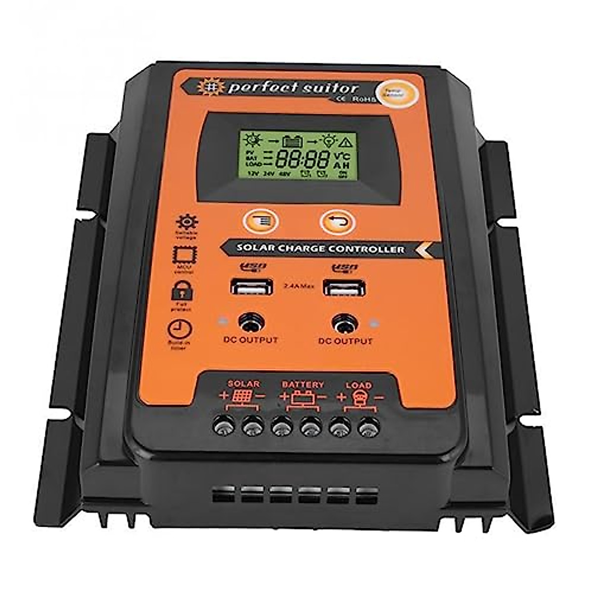 GANAZONO Solar Charge Regulator Solar Controller Electric Generator Dynamo Solar Charge Controller Solar Regulator Charge Controller Solar Charge Battery dyna-GRO 70a USB Lithium Battery