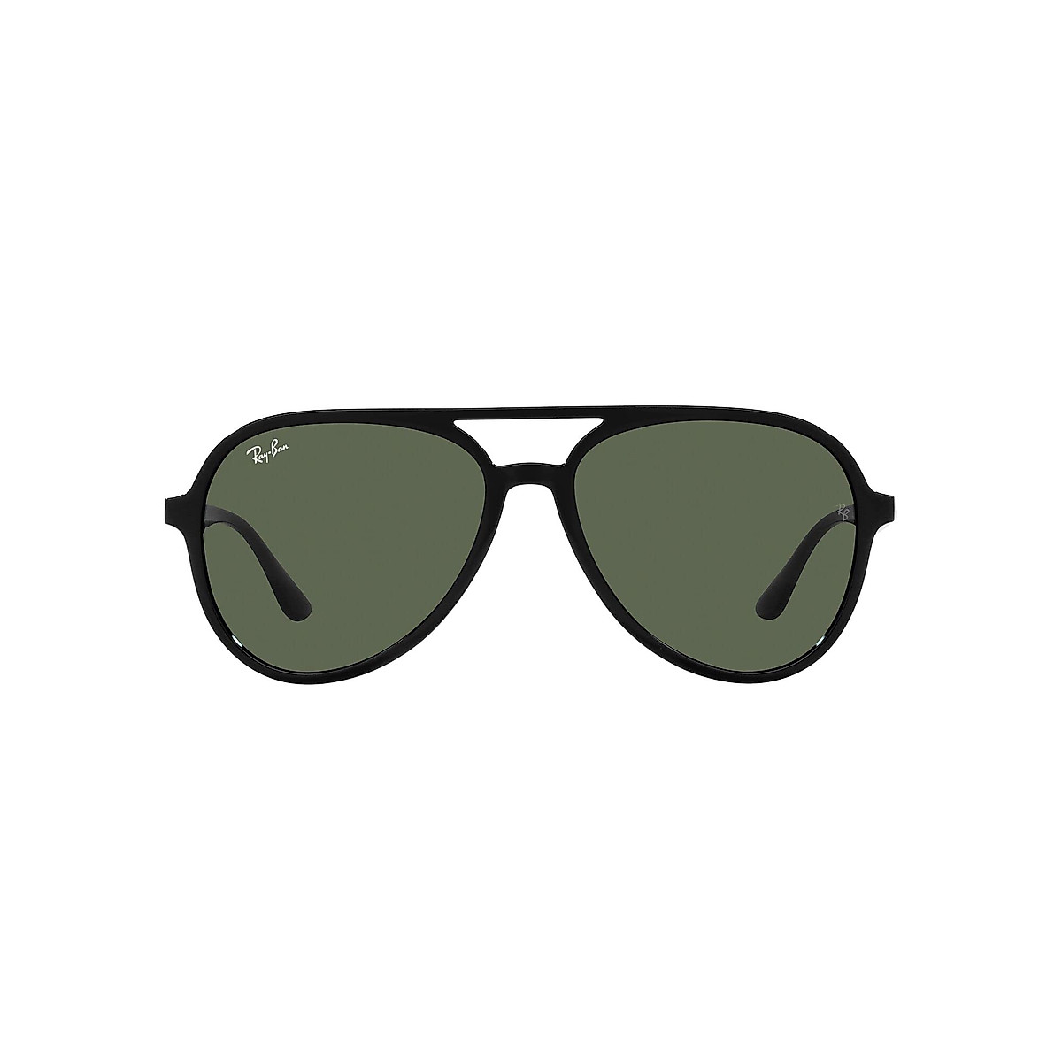 Ray-Ban RB4376 Aviator Sunglasses, Black/Dark Green, 57 mm