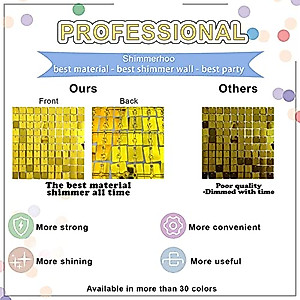 Silver Shimmer Wall Backdrop - 24 pcs Decorations Panel | Wedding, Birthday, Anniversary, Engagement & Bridal Shower Party Decor | Glitter Bling Sequins Photo Backdrops Sheets (Silver)