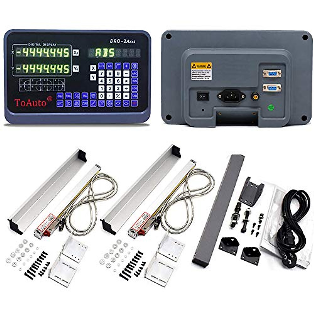 2 Axis Digital Readout 16" 20" DRO Display with 5µm Precision Linear Scale 400mm+500mm for Milling Lathe Drill EDM Machine,DHL Ship, 4-7 Business Days