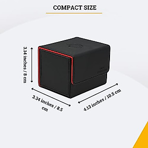 Card Guardian - Premium Deck Box (Black) for 100+ Cards for Trading Card Games Compatible with Magic the gathering (MTG), Commander Deck, Yugioh Deck Box, Pokemon TCG, Sports Card Storage Boxes