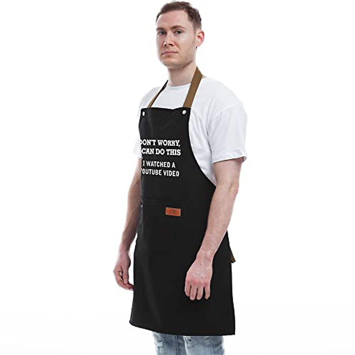 REHAVE Gifts for Dad, Mom, Father's Day Gifts From Daughter Son, Gifts for Men, Gifts for Husband, Boyfriend, Brother, Unique Birthday Gifts – BBQ Cooking Chef Apron 3 Pockets, Kitchen Baking Gifts