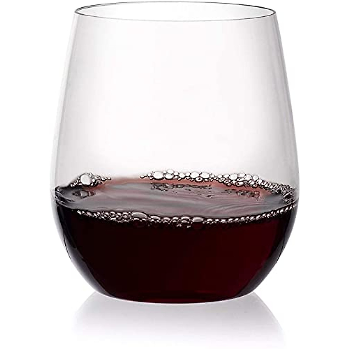 Circleware Newton Stemless Wine Glasses, Set of 4, Home Party Entertainment Dining Beverage Drinking Glassware Cups for Whiskey, Juice and Farmhouse Decor, Gifts, 15 oz