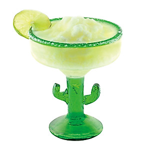 Supreme Housewares Margarita Glasses Cactus Decor Durable Acrylic Plastic Margarita Glass, 18-ounce, Set of 2, Reusable Plastic Drinkware, BPA-free, Shatter-Proof (Cactus Margarita Glass)