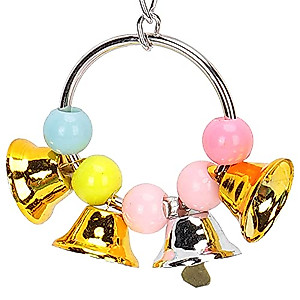 Bird Parrot Toys Hanging Bell, Parrot Hanging Swing Bells for Parakeets, Hanging Bell Birds Cage Toys for Cockatiels Conures