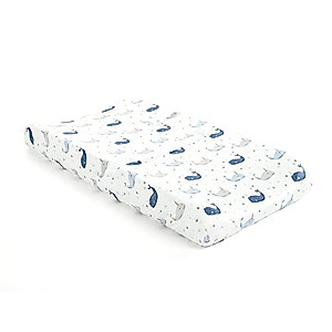 Lush Decor Narwhal Starfish Soft & Plush Changing Pad Cover, 32" x 16" x 5", Blue & Gray