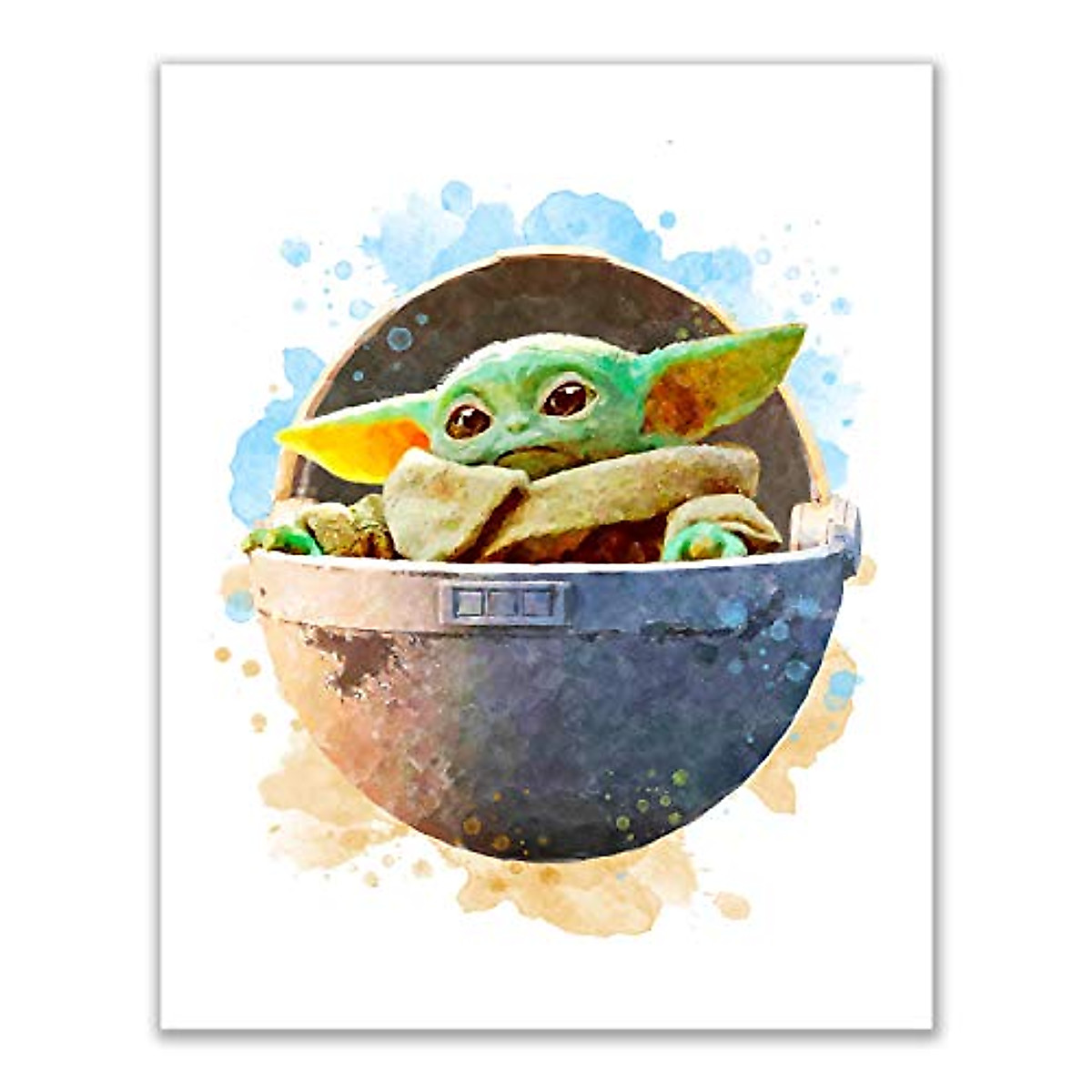 Baby Grogu Mandalorian Prints - Set of 6 (8 inches x 10 inches) Wall Art Decor Poster Photos - Star Wars TV Series Pedro Pascal & The Child Baby Yoda