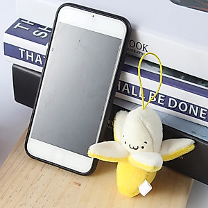 Himpokejg Cute Stuffed Banana Shape Toy Cartoon Doll PP Cotton Soft Doll Plush Pendant Birthday Gift for Decoration 1.97 inches