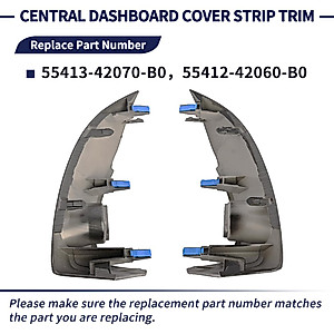 Magimaker Central Dashboard Cover Strip Trim Center Instrument Cluster Panel Trim 55413-42070-B0 55412-42060-B0 Compatible with Toyota RAV4 Base Limited EV Sport 2006 2007 2008 2009 2010 2011 2012