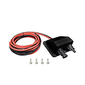Slocable Weatherproof ABS Double Cable Entry Gland,UV Resistance Dual Cable Entry Housing for Solar Project on Rv, Boat,Camper,Van (with 10ft 10awg Cable(Black Gland))