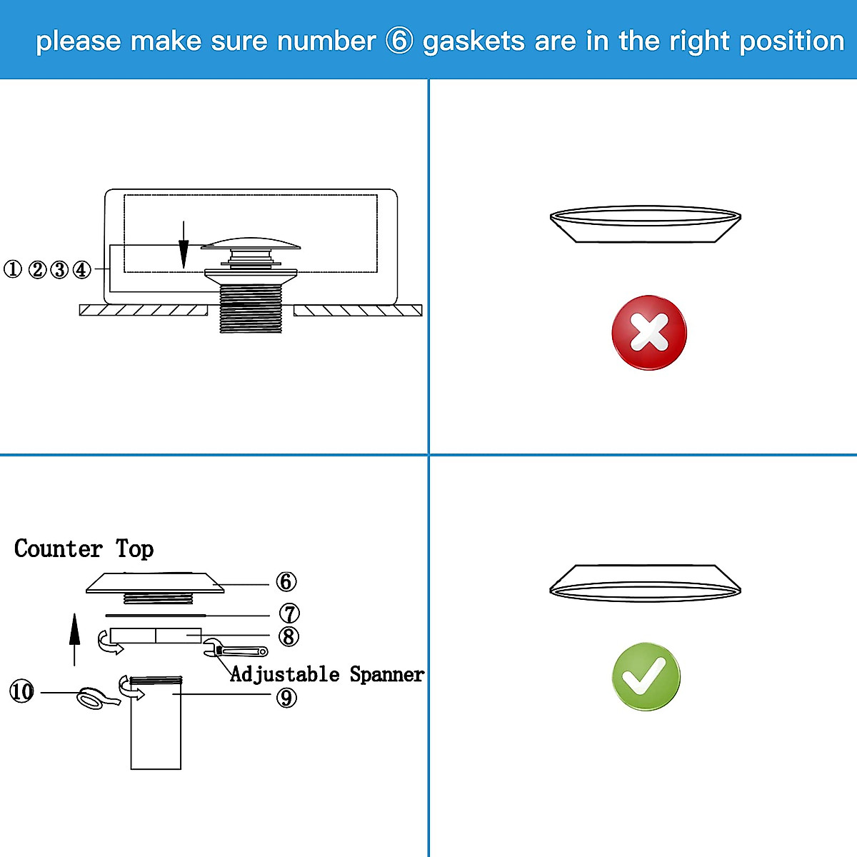BWE Chrome Pop Up Sink Drain Fits Bathroom Standard Sink Hole 1-1/2" to 1-3/4"Bathroom Faucet Vessel Vanity Sink Drain Stopper Without Overflow