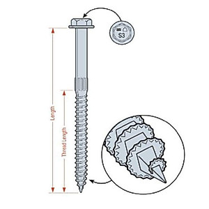 Simpson Strong-Tie SDS25300MB Strong-Drive SDS Heavy-Duty Connector Screw — 1/4 in. x 3 in. DB Coating (150-Qty)