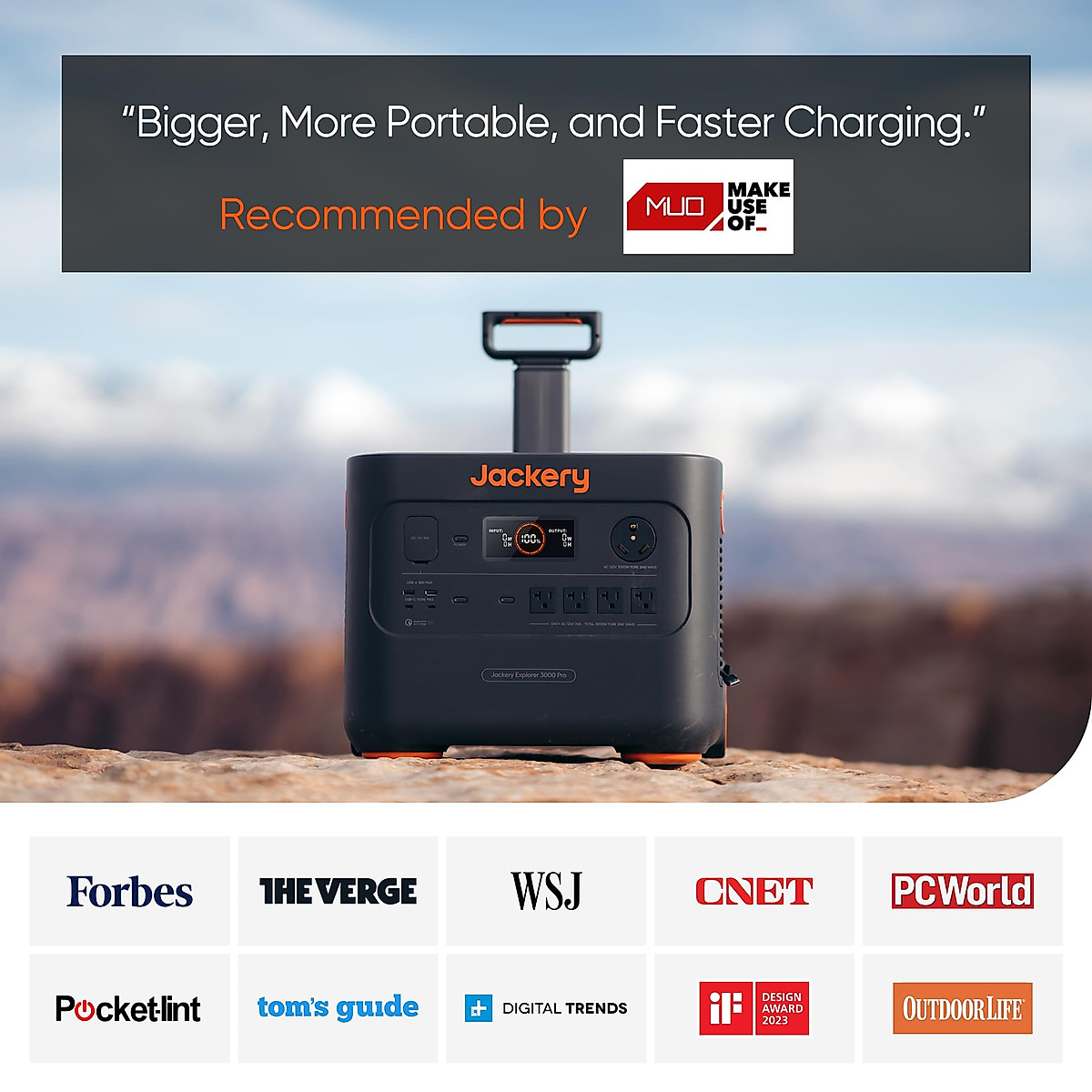 Jackery Portable Power Station Explorer 3000 Pro, 3024Wh Capacity and 3000W Output, 2x100W PD Ports, 2.4H to Full Charge, Compatible with SolarSagas, for Outdoor RV, Camping, Emergencies (Renewed)