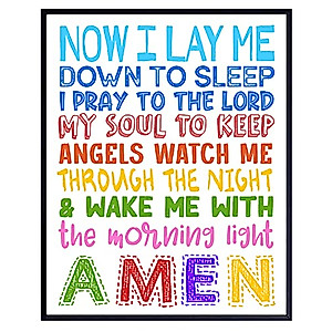 Religious Wall Art & Decor - Cute Christian Gifts for Kids Bedroom, Nursery, Little Girls, Boys, Toddlers Room - Spiritual Prayer Wall Decor - Faith God Wall Decor - Bible Verses Quotes Sayings