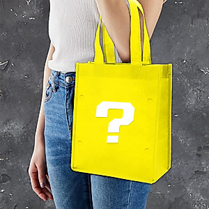 Nuwontun 15 Pack Cartoon Party Favors Supplies Yellow question Birthday Gift Bags Cartoon Party Favor Bags for Birthday Party Decor